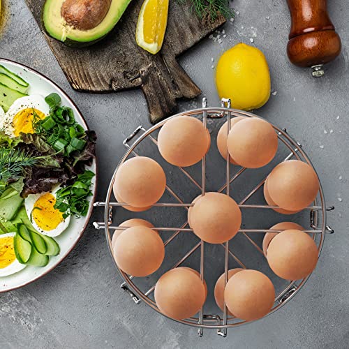 GSlife Egg Steamer Rack - Stainless Steel Trivet for 6, 8 Quart Pressure Cooker, Compatible for Instant Pot Accessories, Cooks 18 Eggs, Stackable Steaming Holders for Eggs, 2 Packs