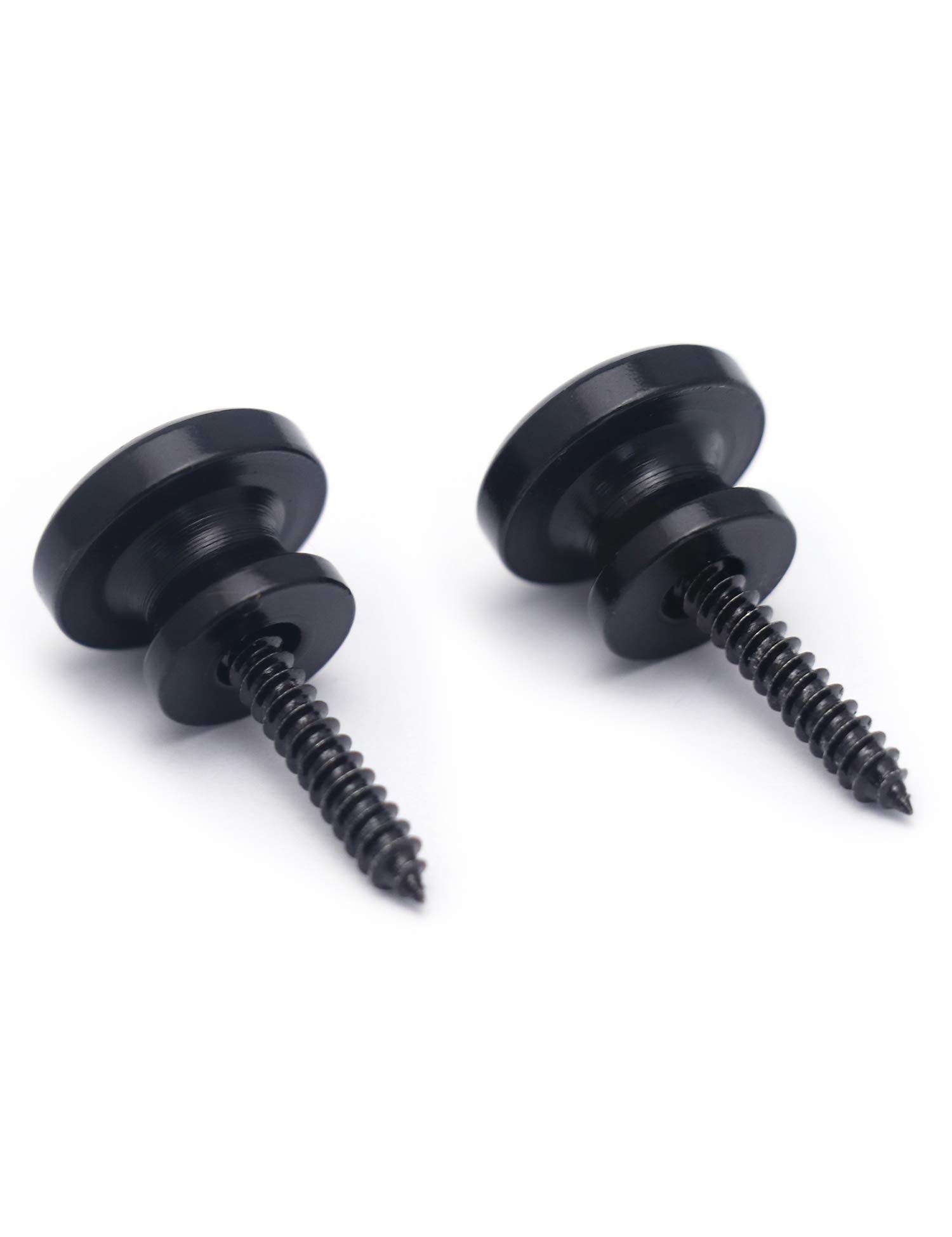 Metallor Guitar Strap Buttons Mushrooms Head Guitar End Pins Strap Locks with Mounting Screws for Acoustic Electric Guitar or Bass Ukulele Set of 2Pcs Black.