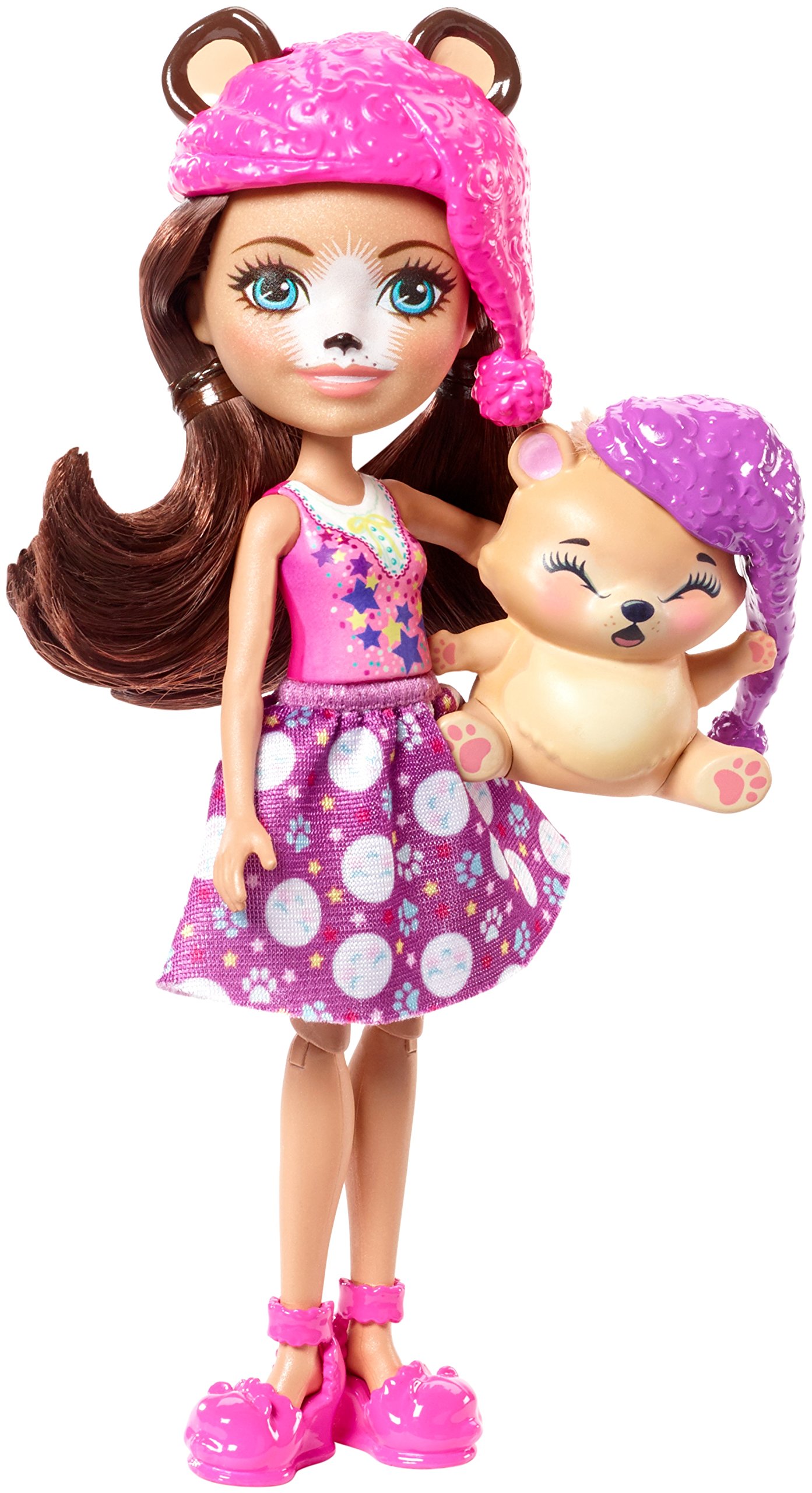 Mattel Enchantimals Sleepover Bedroom Playset β Bren Bear doll (6-in) and Snore Animal Figure