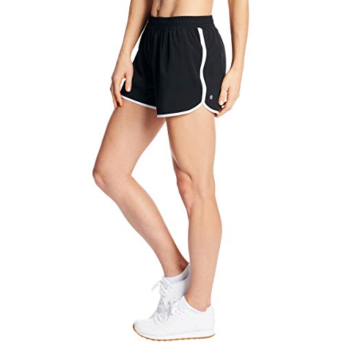 C9 Champion Women's 3.5" Woven Shorts, Ebony/True White, L