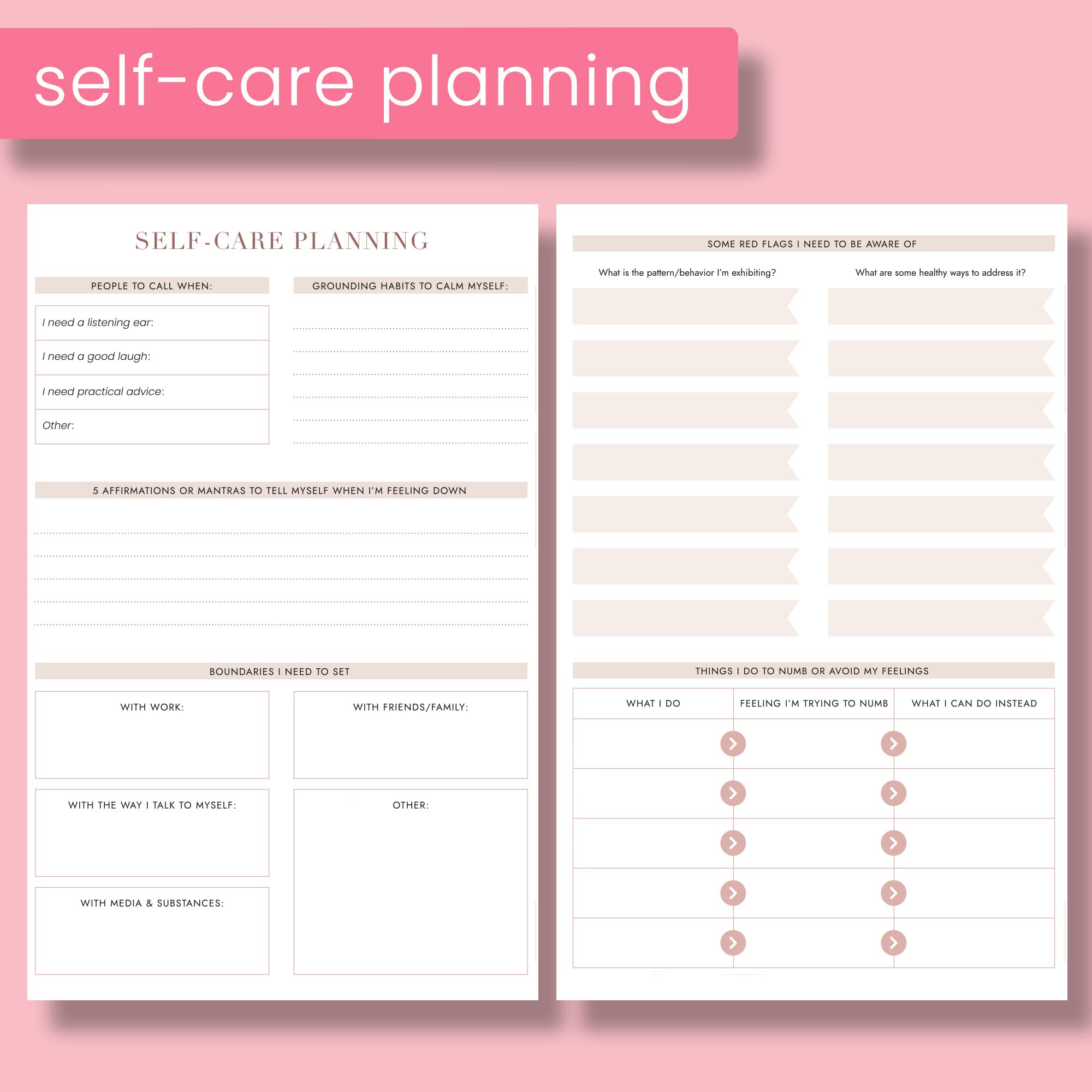 CanPlan Mental Health Planner Refills (12 Months of Inside Pages Only), Best Mental Health Planner, Best Self Care Gift, Mental Health Gift