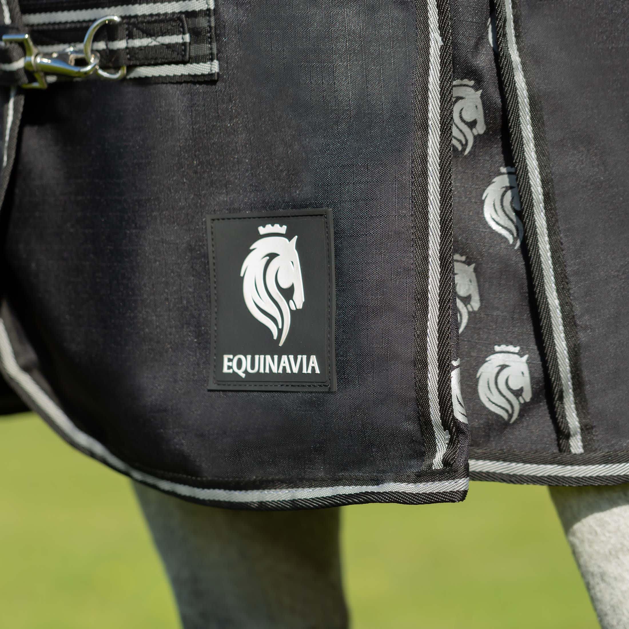 Equinavia Norse Lightweight 100g Fill Horse Rain Blanket | Waterproof Turnout Sheet - Black - 66 in - Black - 75 in
