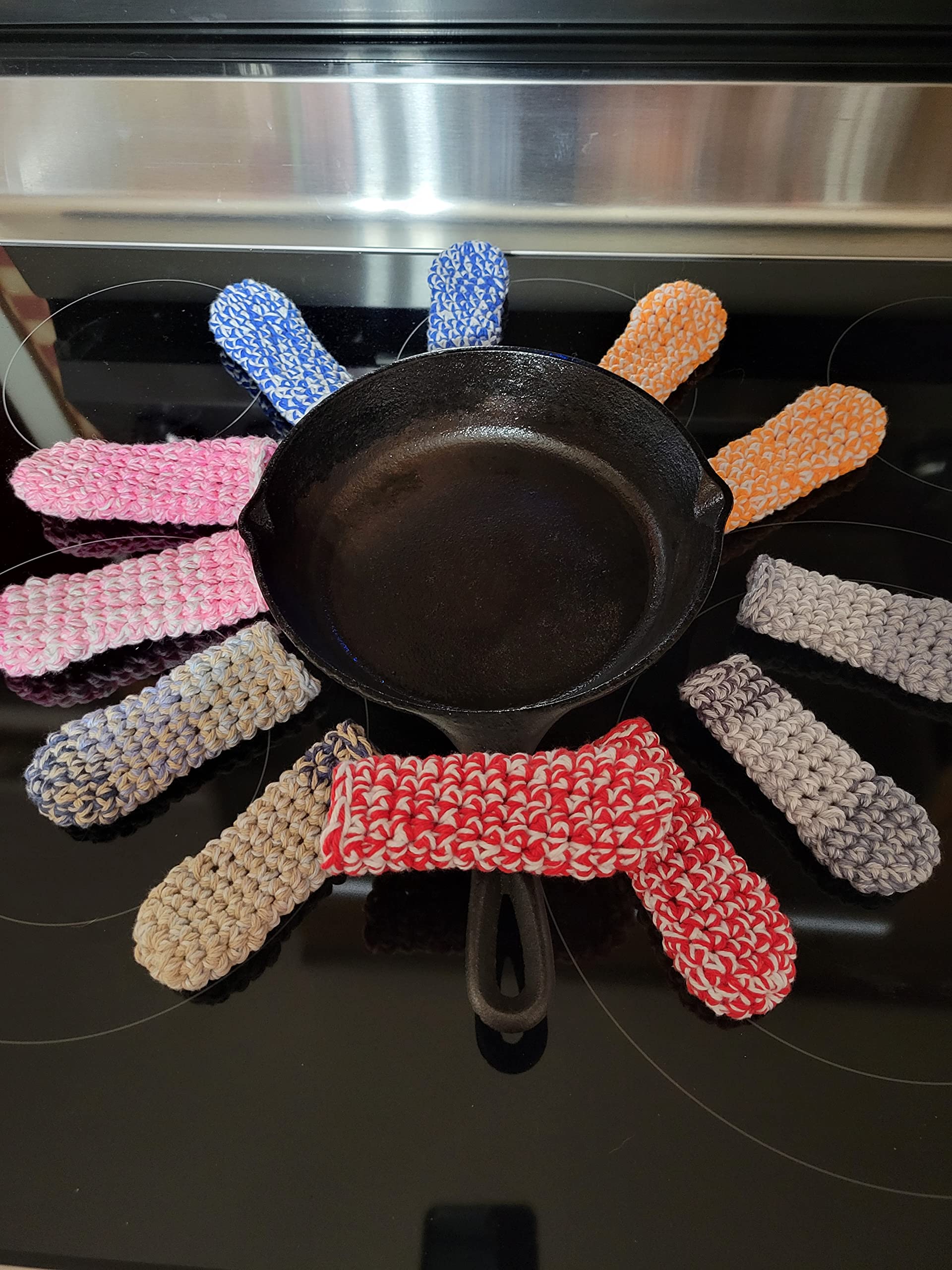 Cast Iron Skillet Handle Covers - Set of 2 - Crochet - 00% Cotton