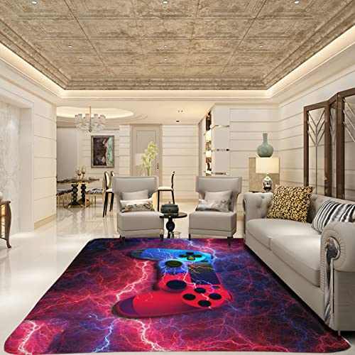 LUCKYLEI Teen Boys Carpets Printed Gamepad Living Room Mat Gamer Bedroom Area Rugs Controller Player Home Decor Non-Slip Crystal Sofa Floor Polyester Mat 19.7x31.5inch