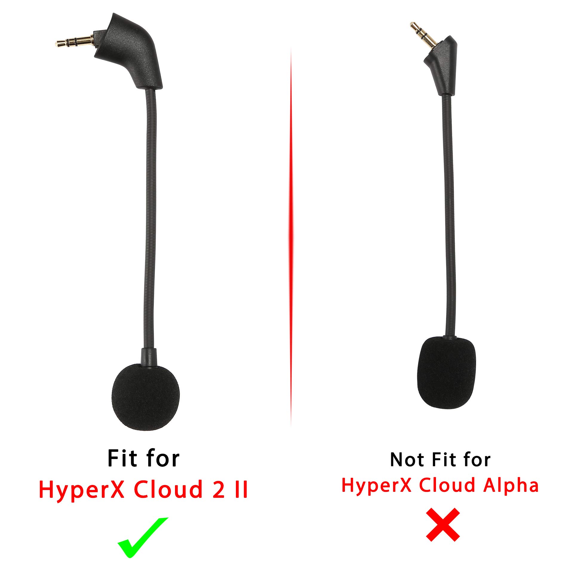 Ninge Black Replacement Mic-3.5mm Game Microphone Boom for Cloud 2 for CloudX I&II Core Cloud Sliver Gaming Headset Use with TIK tok