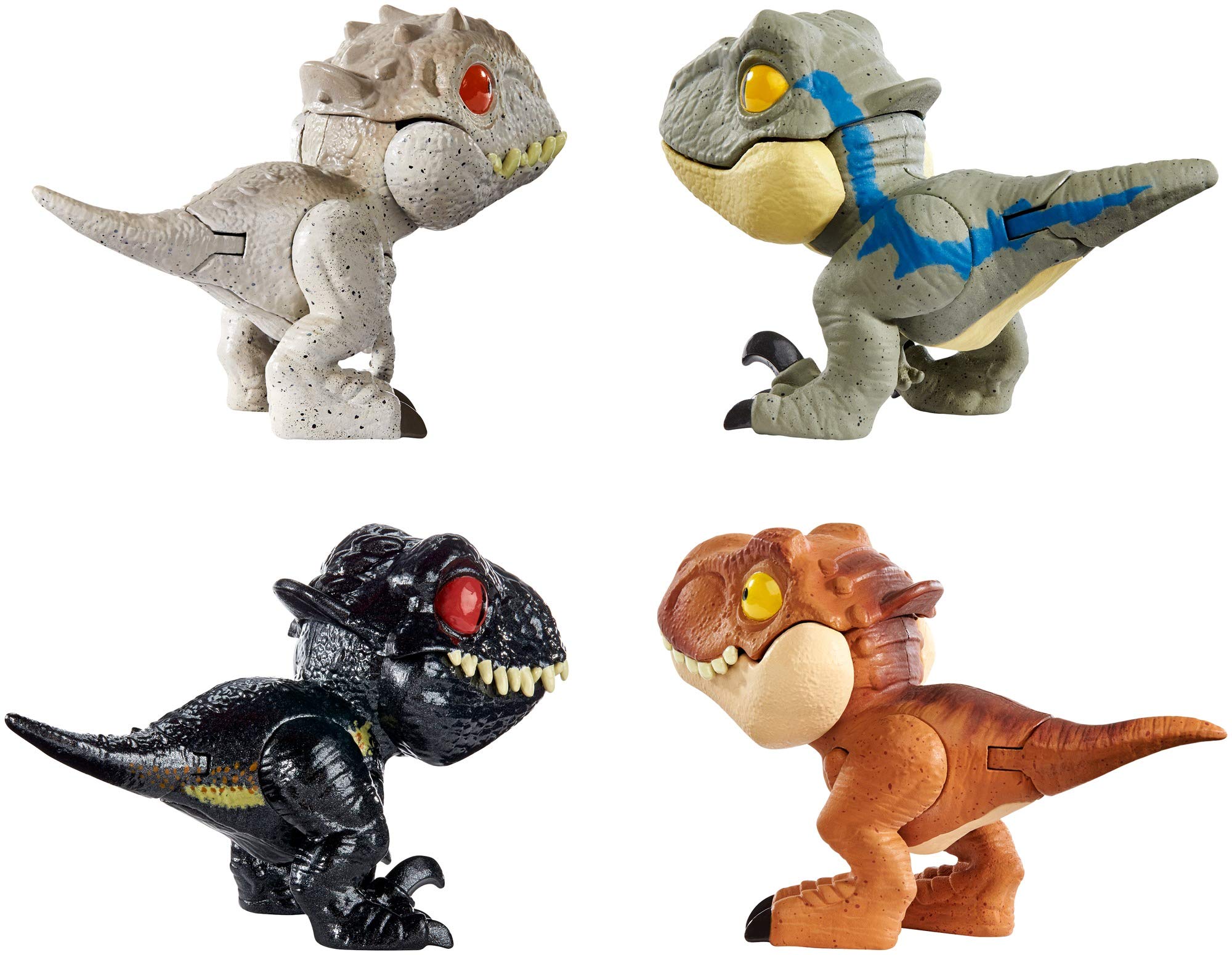 Mattel Jurassic World Snap Squad Dinosaur Toys, Small Dino Figures with Opening Clip-On Jaws, Portable Collectibles