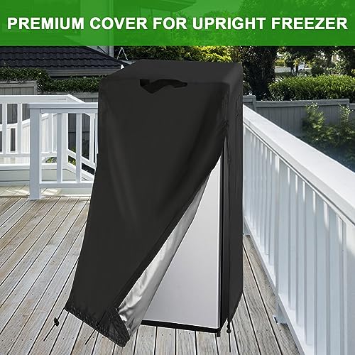 Guisong Refrigerator Cover, Waterproof&Dustproof Cover for Protecting Upright Freezers/Beverage Refrigerator-Suitable for most 5-7.5 Cubic Freezer(23" x 23" x 56")