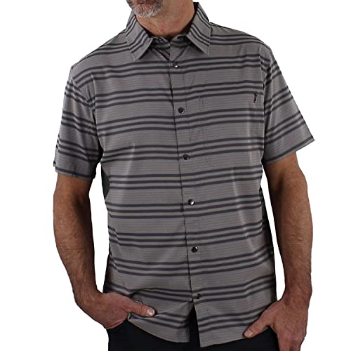 Club Ride Men's Vibe Shirt - Stylish, Comfortable, and Versatile Men's Cycling Shirt for Maximum Performance - Dark Grey Stripe - Large