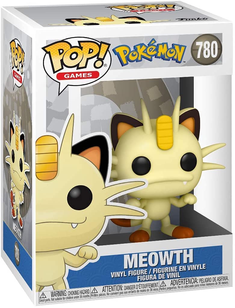 POP Meowth Funko Pop Vinyl Figure (Bundled with Compatible Pop Box Protector Case), Multicolor, 3.75 inches