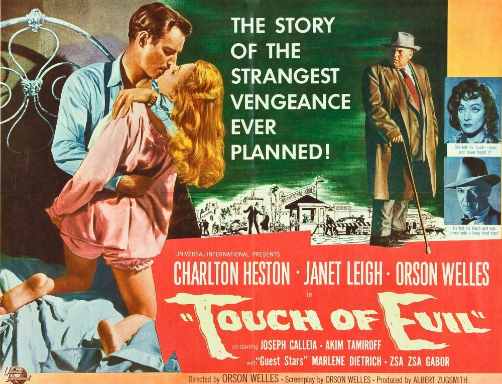 Posterazzi Touch Of Evil Charlton Heston Janet Leigh Orson Welles Marlene Dietrich Joseph Calleia 1958. Movie Masterprint Poster Print, (14 x 11)