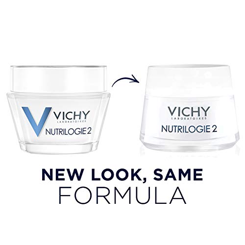 Vichy Nutrilogie 2 Intense Moisturizer for Very Dry Skin, 24-Hour Hydration Daily Face Cream to Strengthen and Soothe Skin, Non-Greasy Finish, 1.69 Fl Oz (Pack of 1)
