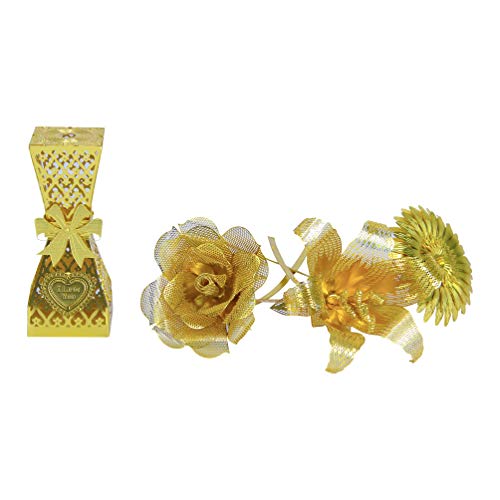 Microworld 3D Metal Puzzle, Romantic Golden Flower Metal Models Kits, DIY Gift 3D Puzzle for Adults, Beginner Assembly Puzzle, Home Decor Art Craft Unique Gifts for Her…