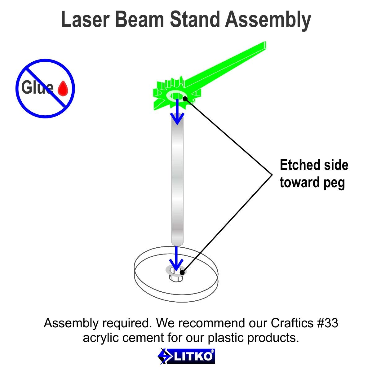 LITKO Laser Beam Stands, Fluorescent Green (5)