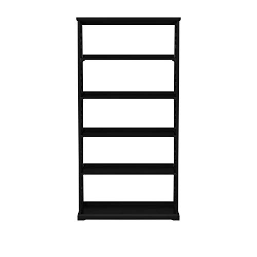 Powell Furniture Turner Bookcase, Black, 36.5" x 15.8" x 72"