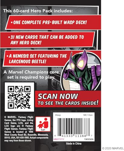 Marvel Champions The Card Game Wasp HERO PACK - Superhero Strategy Game, Cooperative Game for Kids and Adults, Ages 14+, 1-4 Players, 45-90 Minute Playtime, Made by Fantasy Flight Games