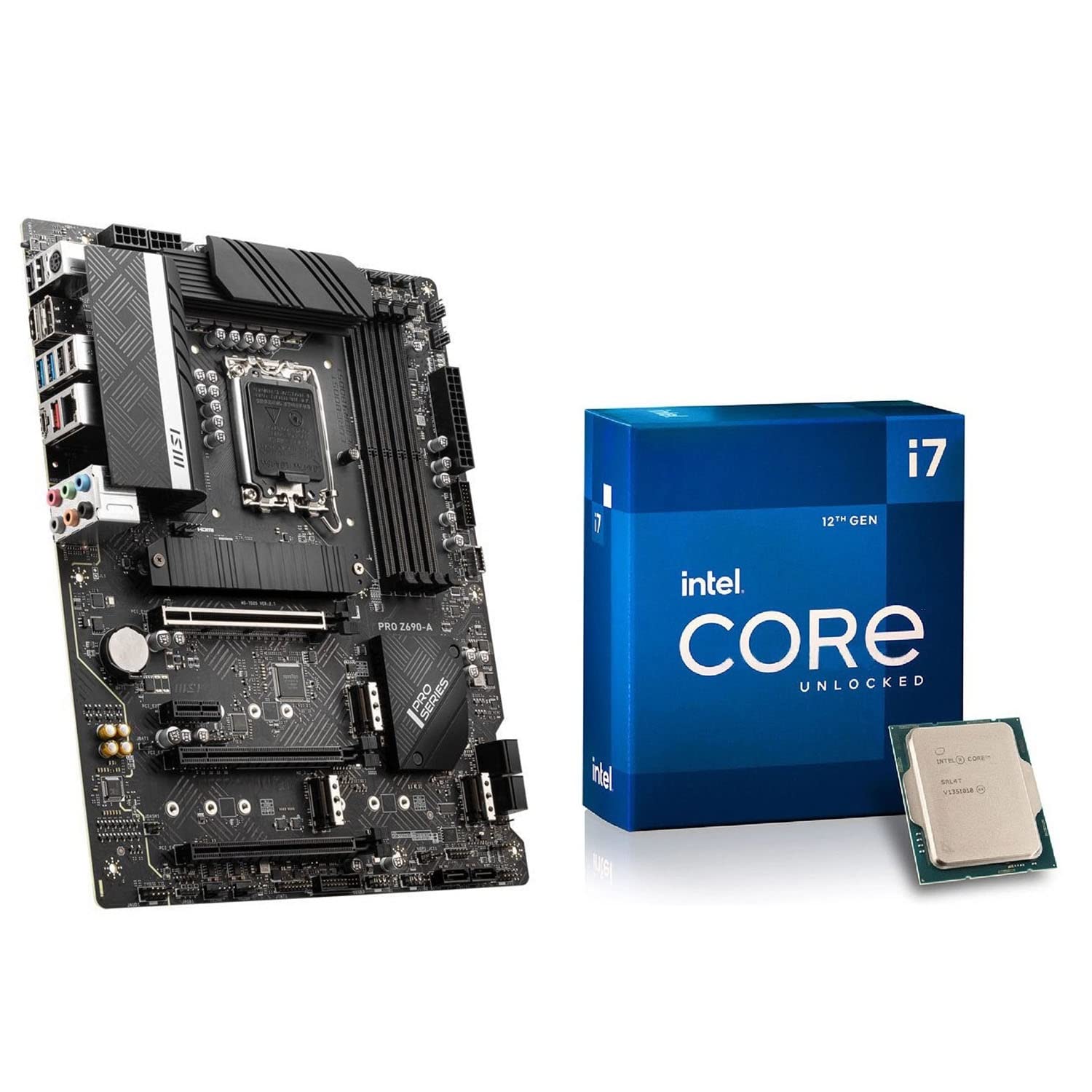 INLAND Micro Center Intel Core i7-12700K Desktop Processor 12 (8P+4E) Cores up to 5.0 GHz Unlocked LGA1700 600 Series with MSI PRO Z690-A ProSeries DDR5 Gaming Motherboard