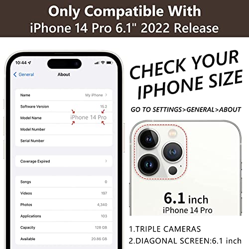 Keallce Case for iPhone 14 Pro 6.1'' 2022, Flip Wallet Case with Card Slots, Ring Stand Holder Kickstand, Folio Leather Protective Phone Cover for Ladies Women Compatible with iPhone 14 Pro 5G, Beige