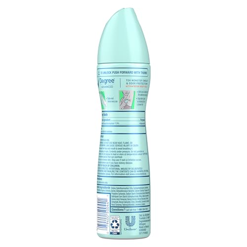 Degree Antiperspirant Deodorant Cucumber Burst 3 count Dry Spray 72-Hour Sweat & Odor Protection Deodorant Spray For Women With Body Heat Activated Technology 3.8 oz