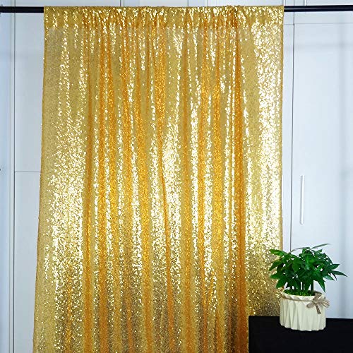 HeMiaor 5ftx8ft Gold Sequin Background Backdrop Sparkly Sequin Fabric Backdrop for Wedding Party Stage Decoration