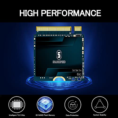 M.2 2230 SSD 256GB SSHARKSPEED NVMe PCIe Gen3.0X4 Internal Solid State Drive, Compatible with Steam Deck,Microsoft Surface pro 7/pro 8+/pro X/laptop3/laptop4/laptop Go, Ultrabook(256GB, 2230 Gen3.0)