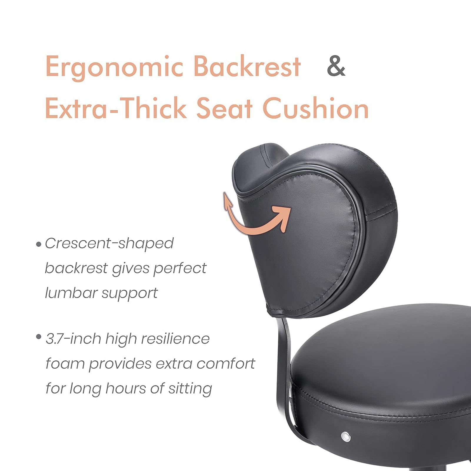 Ergonomic Mobile Traverse Legged Desk Chair with Wheels,Meditation Chair,Traverse Legged Office Chair with Lumbar Support and Adjustable Stool, Flexible Design for for Home & Office(Black)