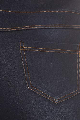 Jvini Women's Pull-On Skinny Jeans Stretch Skinny Denim Jeggings Classic Dark Blue Size 3XL