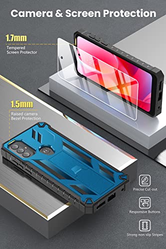 for Motorola Moto G-Power 2022 Case: Moto G Play 2023 Case Drop Proof Protection Durable Protective Heavy Duty Shockproof TPU Matte Textured Mobile Phone Cover Moto G Power 2022 Case with Kickstand