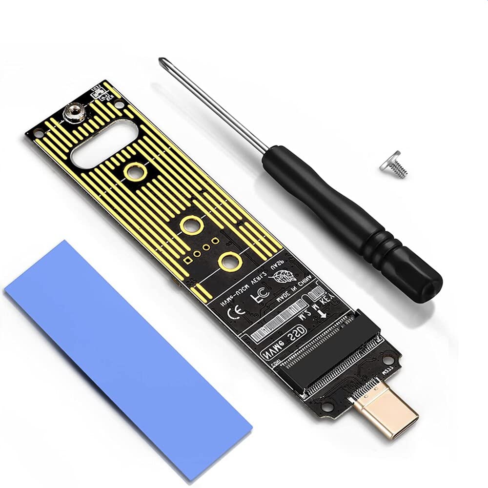 ELIATER M.2 NVME to Type C Adapter, M.2 SSD to USB C Card, High Performance 10 Gbps USB 3.1 Gen 2 Bridge Chip, Use as Portable SSD, Support for Samsung 950/960/970 Evo/Pro/Windows XP 7 8 10, MAC OS