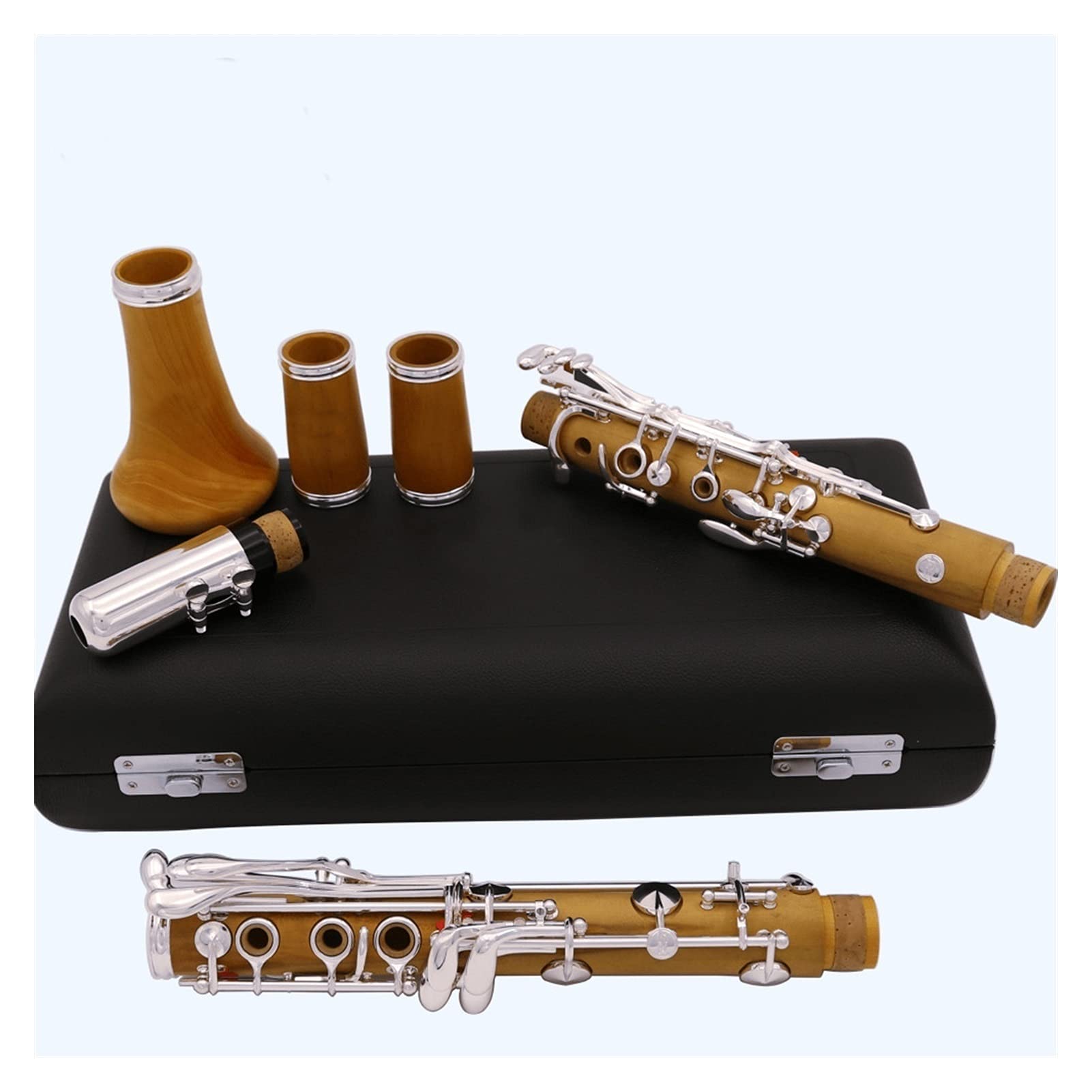 Clarinet Boxwood Bb Professional Clarinet with Mouthpiece Silver Plated 19 Keys