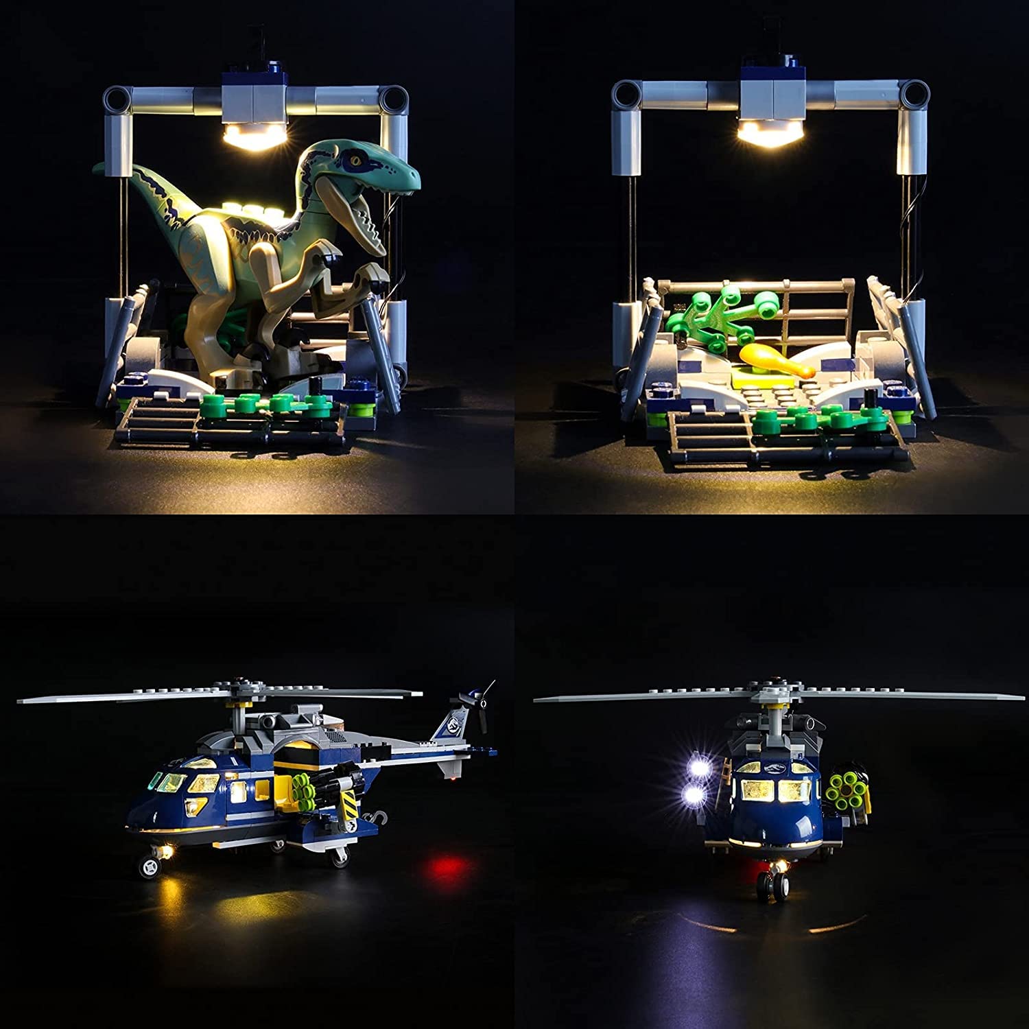 EDOSSA Led Lighting Kit for Lego Jurassic World Blue's Helicopter - Compatible with Lego 75928 Building Blocks Model