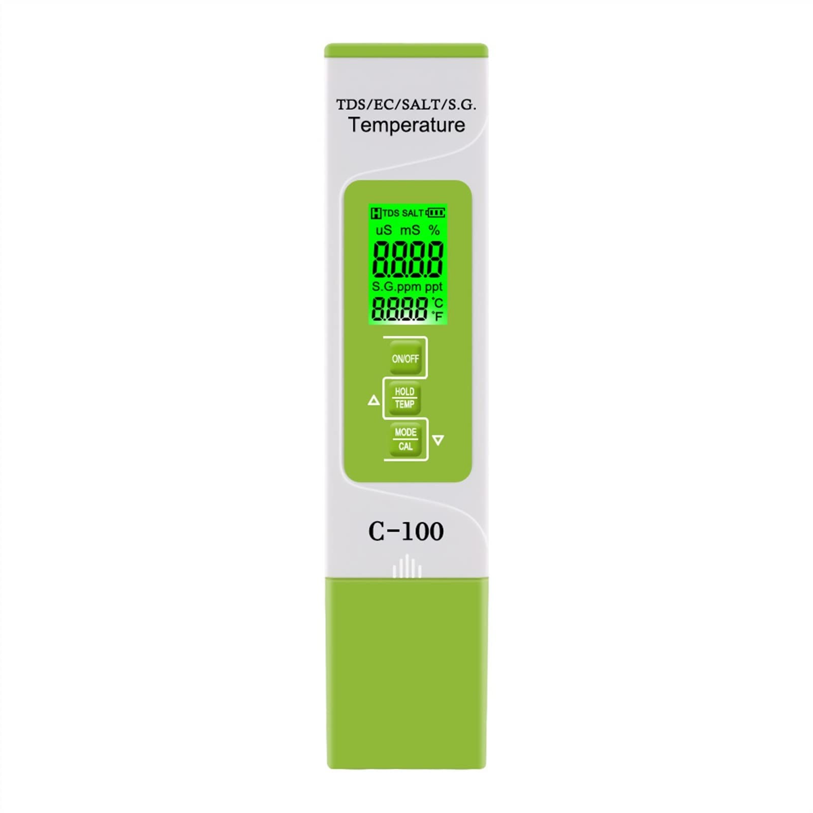 Digital Tester 5 in 1 TDS/EC/Salt/S.G./Temperature Meter Digital Water Quality Monitor Tester for Pools, Drinking Water, Aquariums