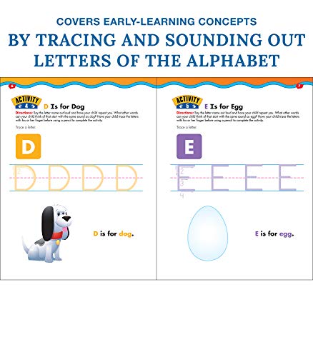 Trace Letters Handwriting Workbook, Alphabet and Basic Vocabulary Activity Book for Kindergarten and Preschool Learning (Big Skills for Little HandsĀ®)