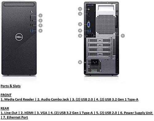 Dell [Windows 11 Pro] Inspiron Business Desktop Computer, 10th Gen Intel Core i7-10700, 32GB RAM, 1TB SSD, Intel UHD Graphics 630, Wi-Fi 6, Bluetooth, VGA, HDMI, RJ-45