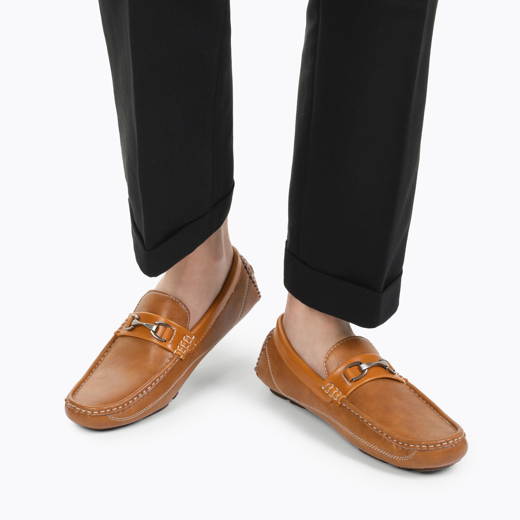 Bruno Marc Men's Tan Driving Moccasins Penny Loafers Slip on Loafer Shoes Size 15 BM-Pepe-3
