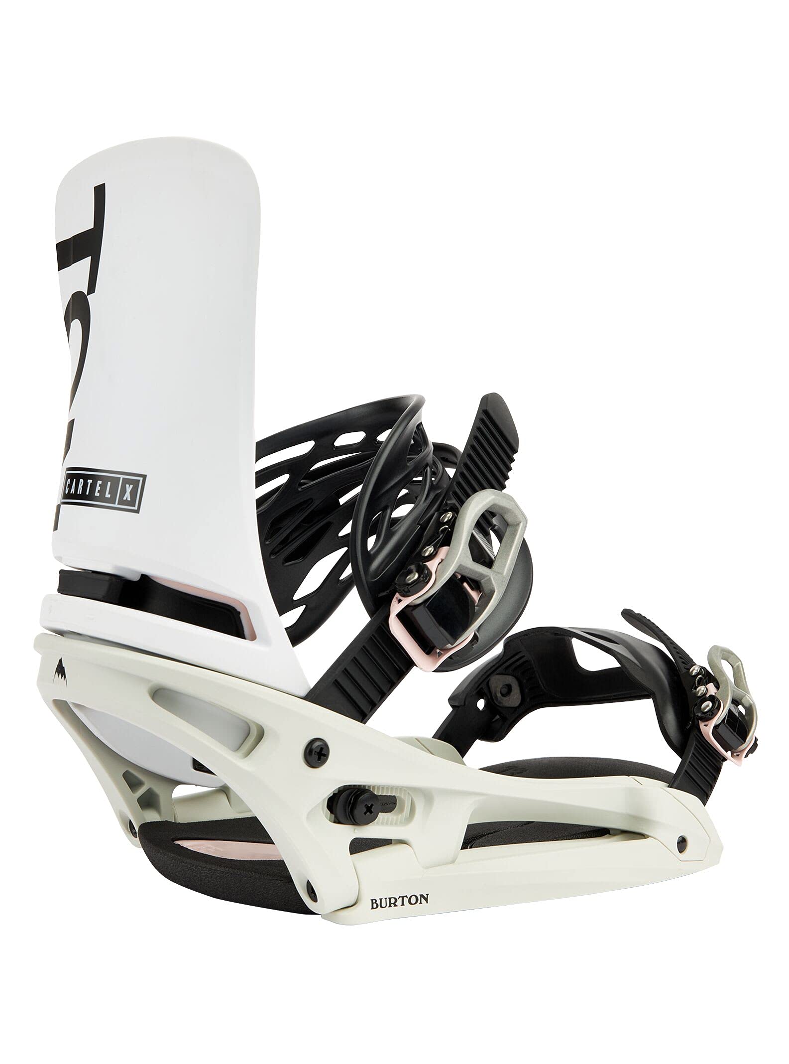 Burton Cartel X EST Mens Snowboard Bindings White/Grey/Logo Sz M (8-11)