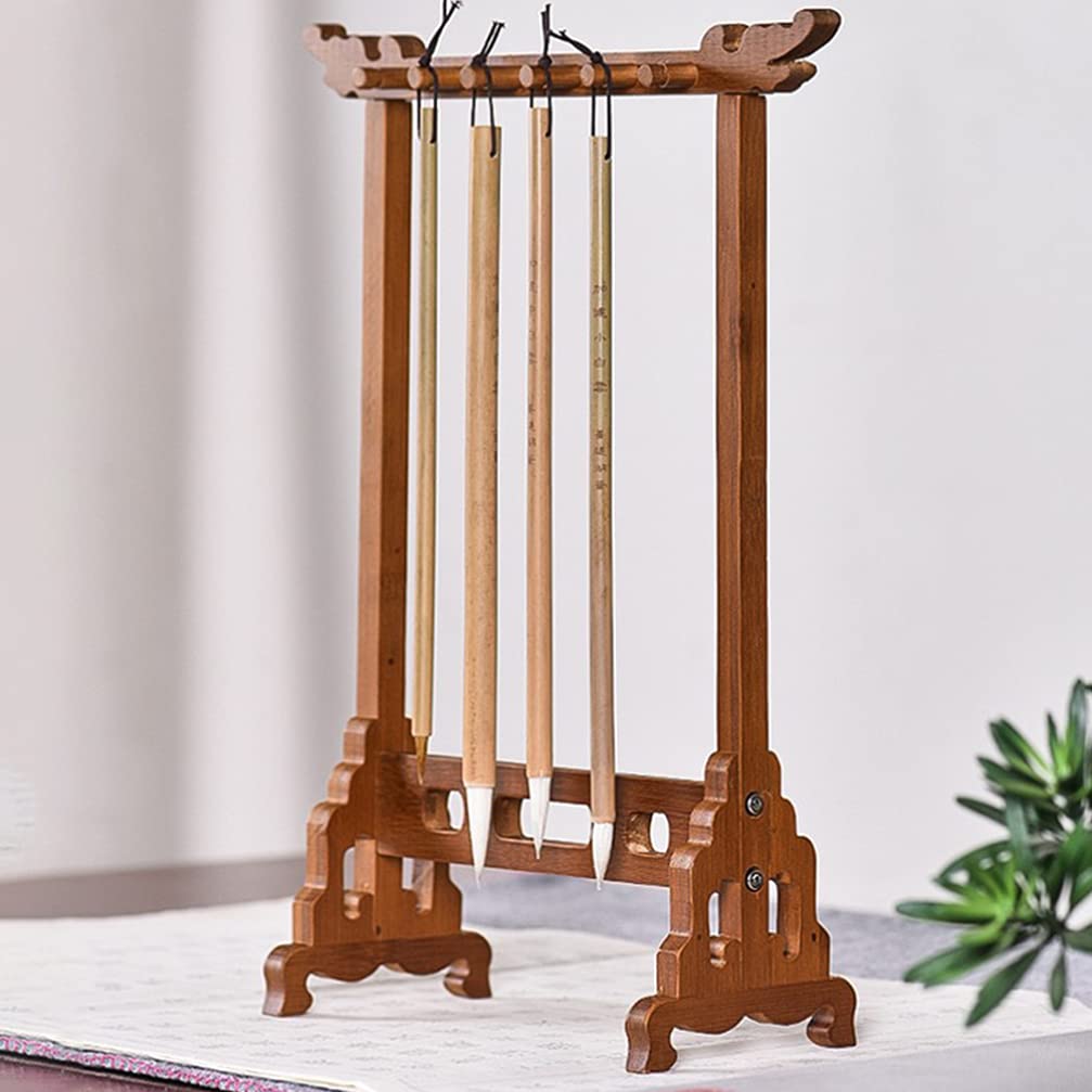 Cabilock 1 pcs Vintage Simple Bamboo Brush Hanging Pen Holder Creative Pen Rest for Students (Dragon Bamboo Brush Hanging)