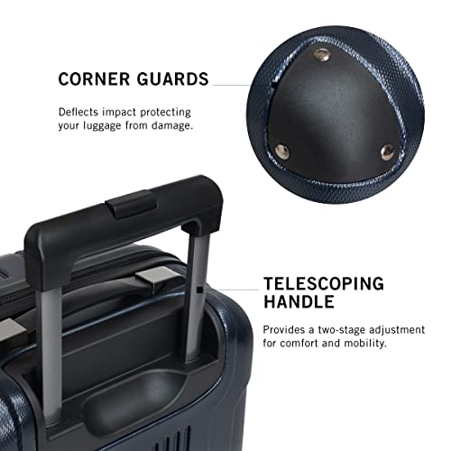 KENNETH COLE Out of Bounds Lightweight Durable Hardshell 4-Wheel Spinner Cabin Size Travel Suitcase, Navy, 3-Piece Set (20", 24", & 28")