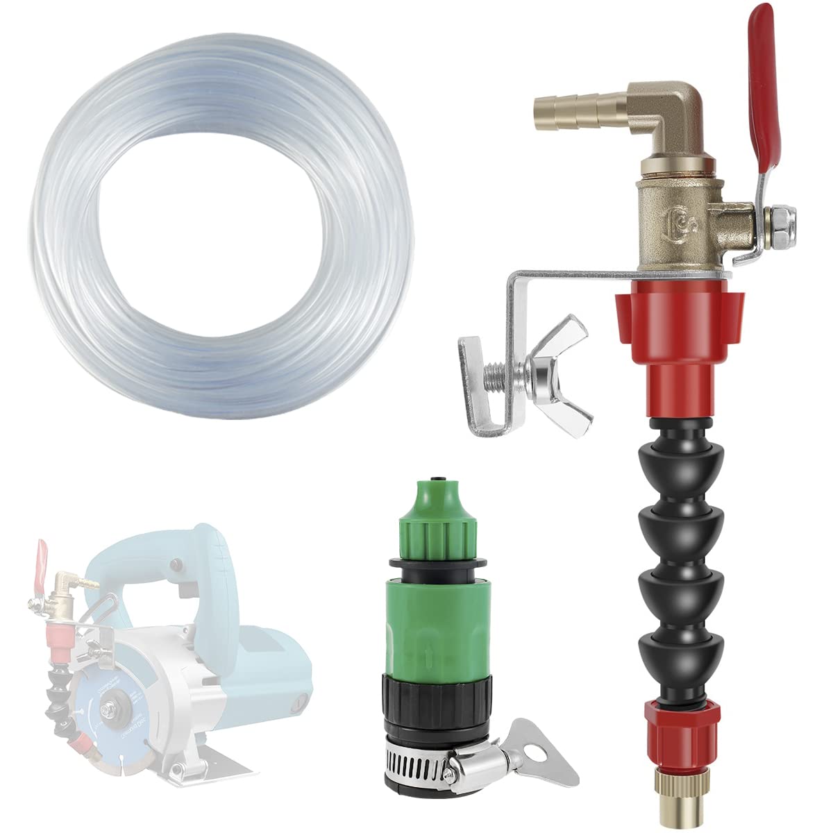wlpxavz Dust Remover Water Sprayer for Cutting Machine, 2023 New Marble Brick Tile Cutting Machine Grinder, High-Speed Dust Remover Water Sprayer for Cutting Machine (32.8 Ft Water Pipes), BTAEA-75E