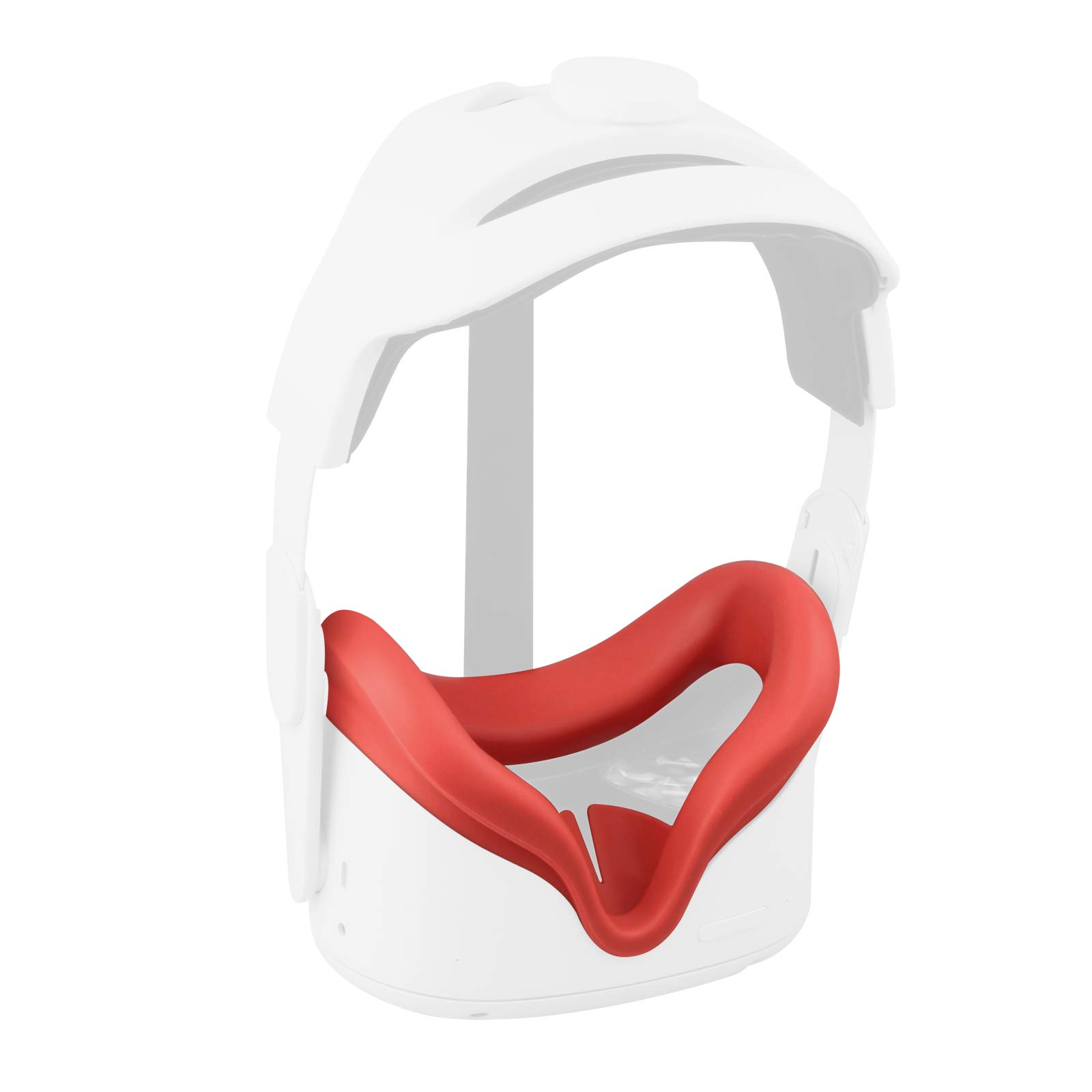 MASiKEN Silicone VR Face Cover for Oculus Quest 2 Face Pad - Meta Quest 2 Washable Nose Pad Light Blocker, Sweatproof Comfort Quest 2 Insert VR Mask Accessories (Red)