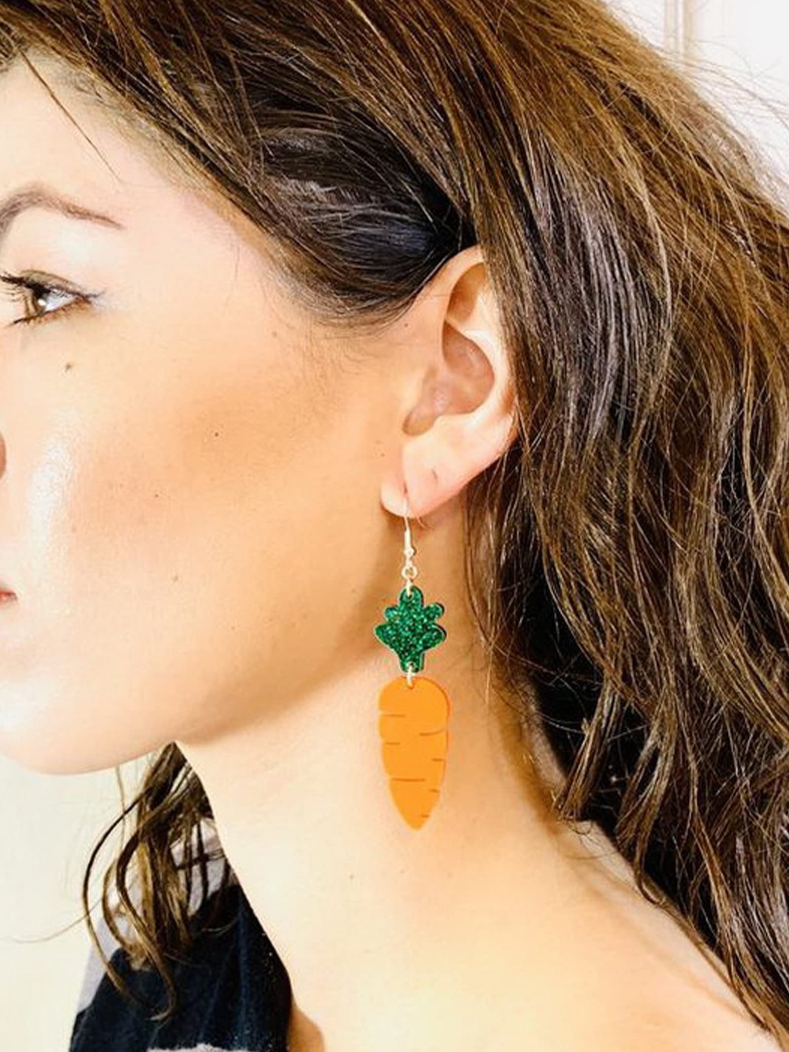 Choistily Easter Earrings for Women Bunny Earrings Easter Gifts Womens Rabbit Carrot Dangle Earrings Easter Basket Stuffers Easter Dresses 2024(Bunny