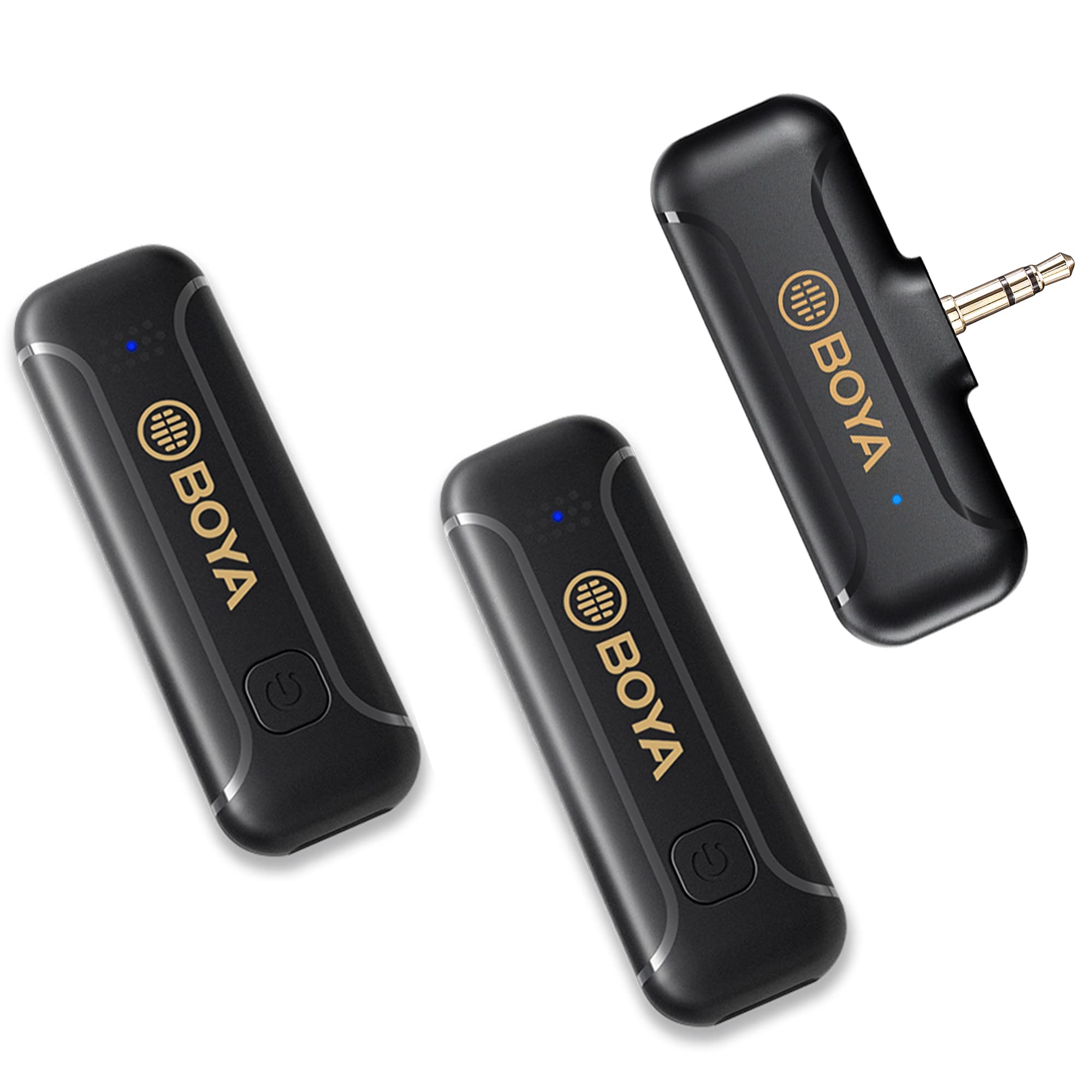 BOYA 2.4GHz Wireless Lavalier Microphones for Camera DSLR Camcorder External Mini 3.5mm Lapel Microphone for Cell Phone Smartphone Clip-On Mic for Video Recording Podcast YouTube Live Streaming
