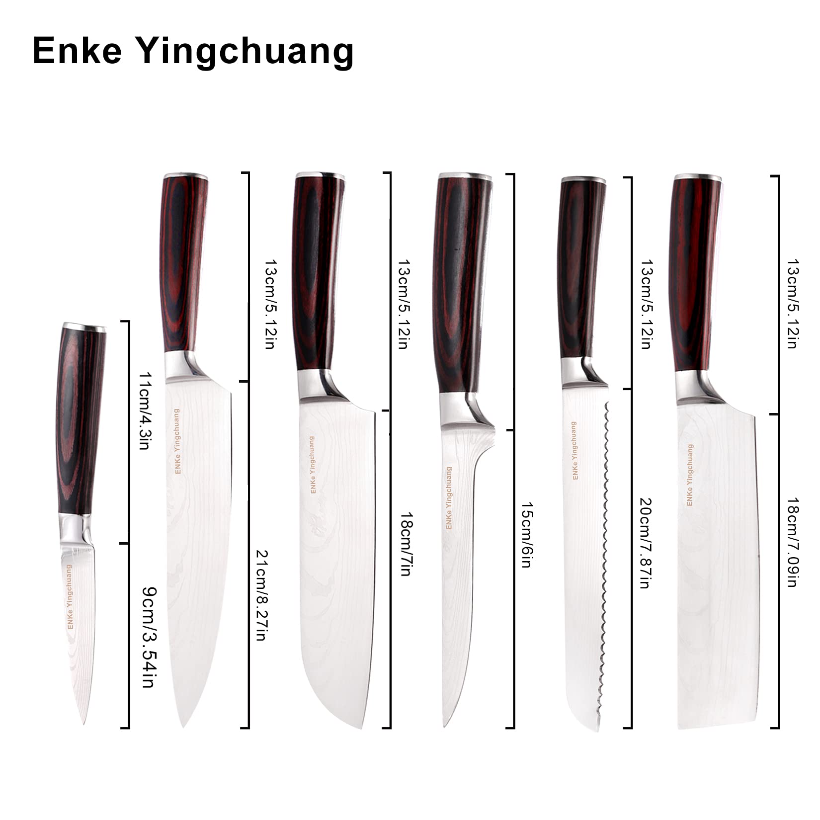 Chef'S Knife, 6-Piece Multifunctional Kitchen Knife Set 4-8 Inch German Hc High Carbon Steel Chef'S Knife, Professional Cooking Chef'S Knife Sharp And Practical Fruit Knife With Gift Box