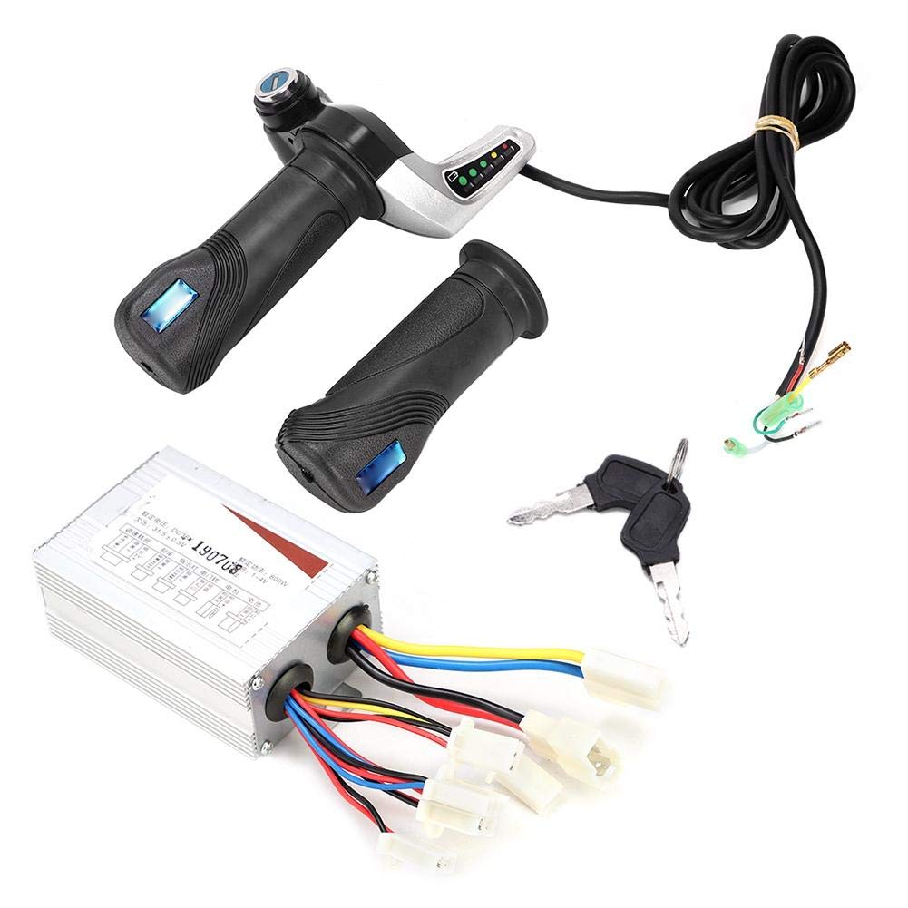 Brushed Controller, 36V 800W Motor Brushed Speed Controller Box Kit with Throttle Grip for Electric Bicycle Scooter E-Bike