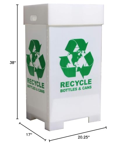 Diversiplast Outdoor Pop Up Trash Can and Recycling Bins Plastic Bags Only- 44 Gallon 20.25'' x 17'' x 38'' - Pack of 3