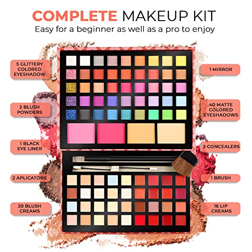 Makeup Kits for Teens - 2-Tier Love Make Up Gift Set and Eyeshadow Palette for Teen Girls and Juniors -Variety Shade Array - Full Starter Kit for Beginners or Pros by Toysical
