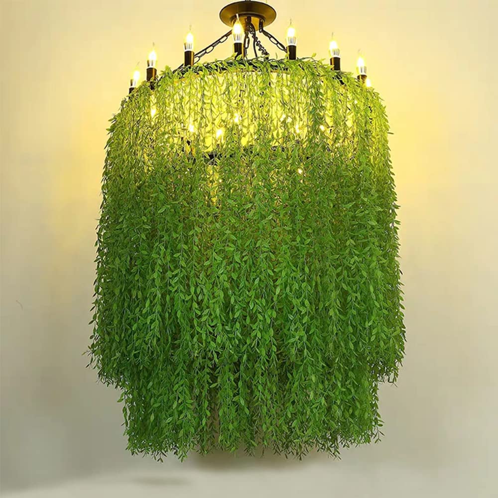 Zpollo 6Pcs Artificial Vines Fake Greenery Garland Willow Leaves with Total 60 Stems Hanging for Wedding Garden Party Wall Home Decoration