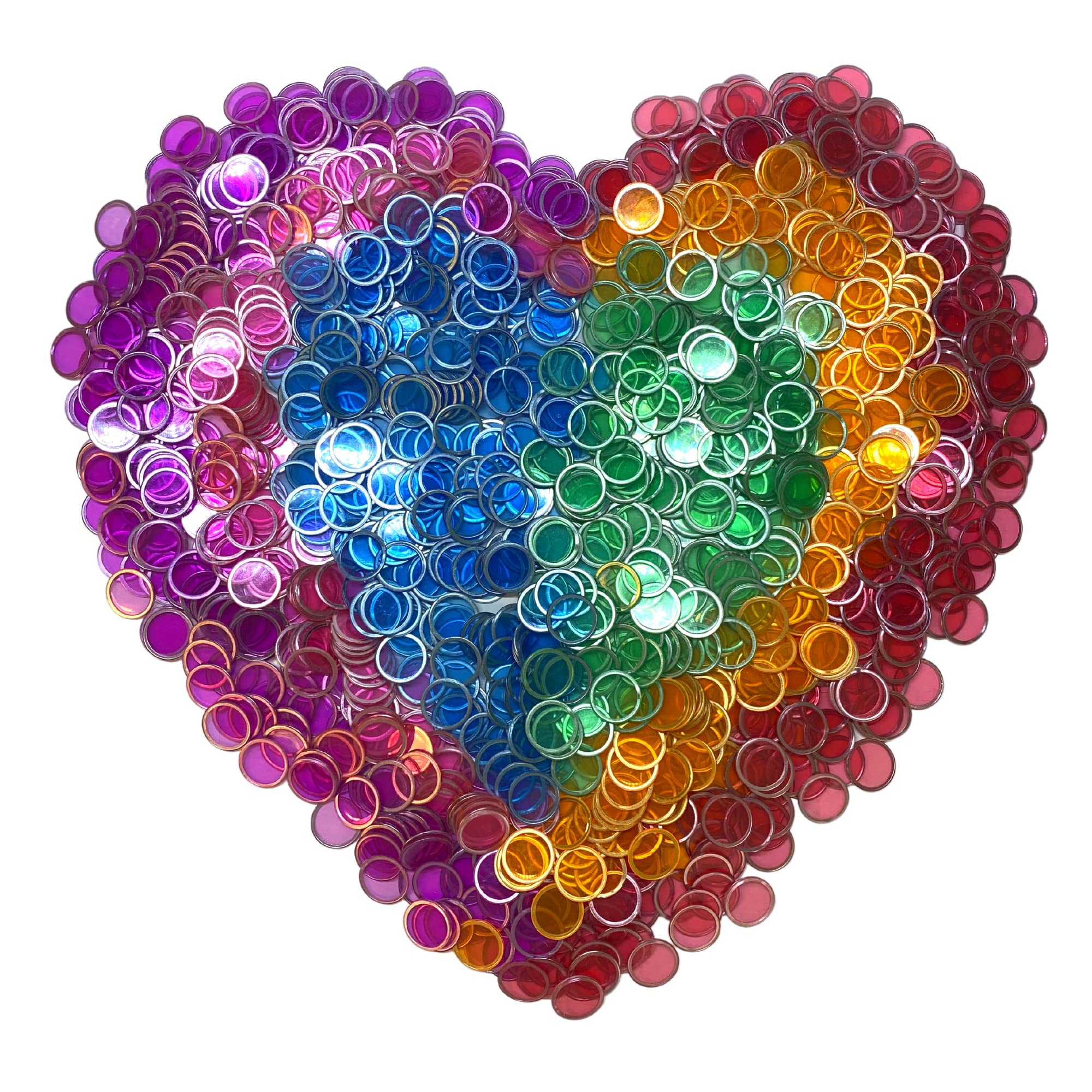 MR CHIPS Magnetic Bingo Chips with Metal Edge 3/4 Inch – 1001 Upgraded Pieces Assorted Transparent Bingo Chips - Available in 7 Colors in A Reusable Storage Bag