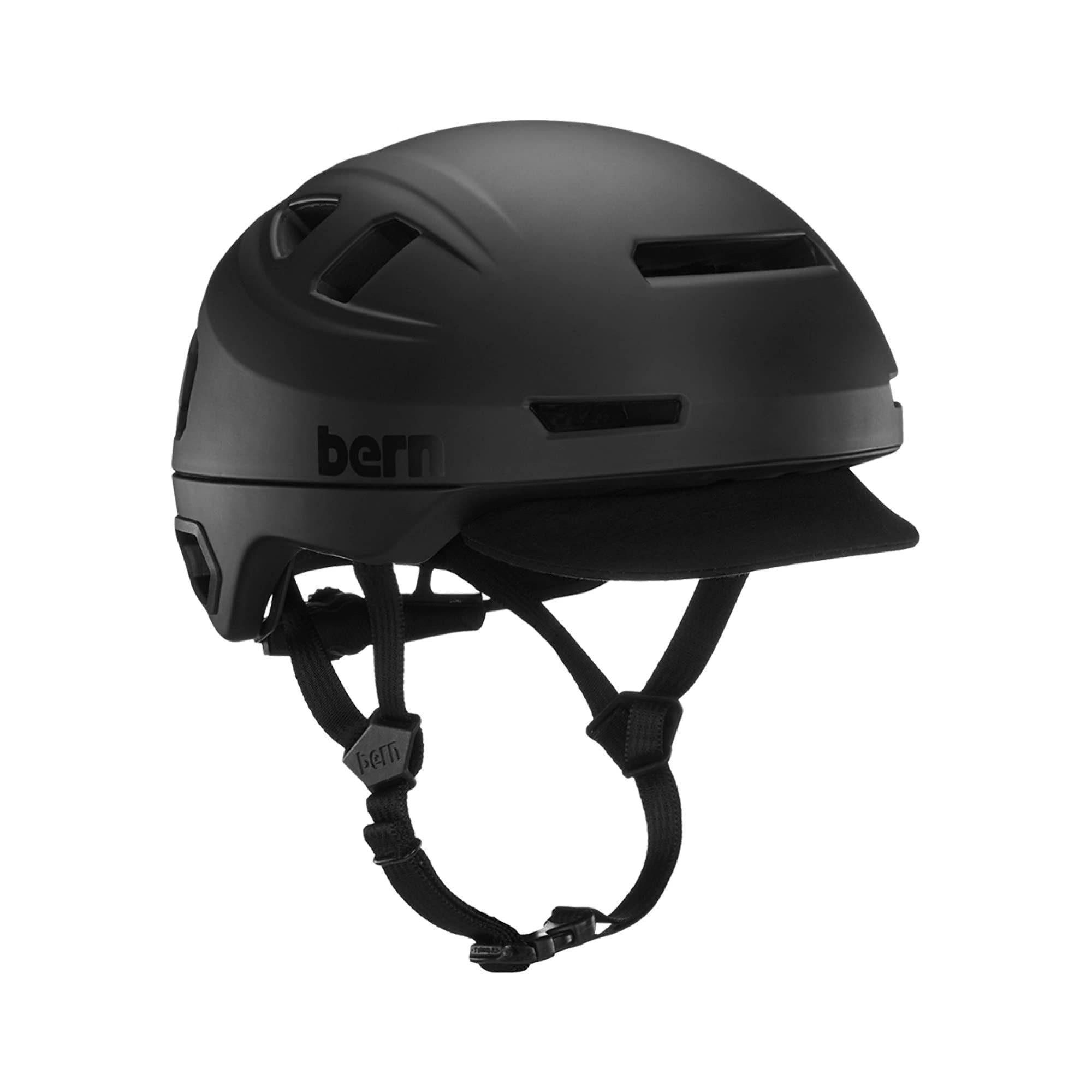 Bern Hudson Commuter Bike Helmet with MIPS, Rated for E-Bike, Integrated LED Rear Light and U-Lock Compatibility, Matte Navy, Large