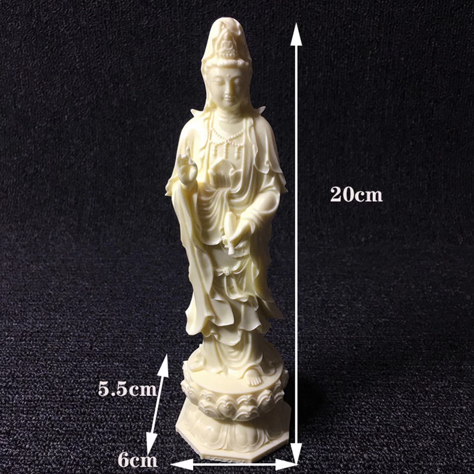 zunibo Amitabha Buddha Statue,White Buddha Statue,Set of 3 Kuanyin-Amitabha-Ksitigarbha Buddha Statue|Home Office Decor Sculpture Figurines(Ivory Fruit)