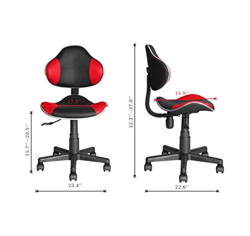 Home Office Low Back Computer Executive Chair by JJS, Ergonomic Mesh Chair with Extra Large Base and Pads, Black/Blue
